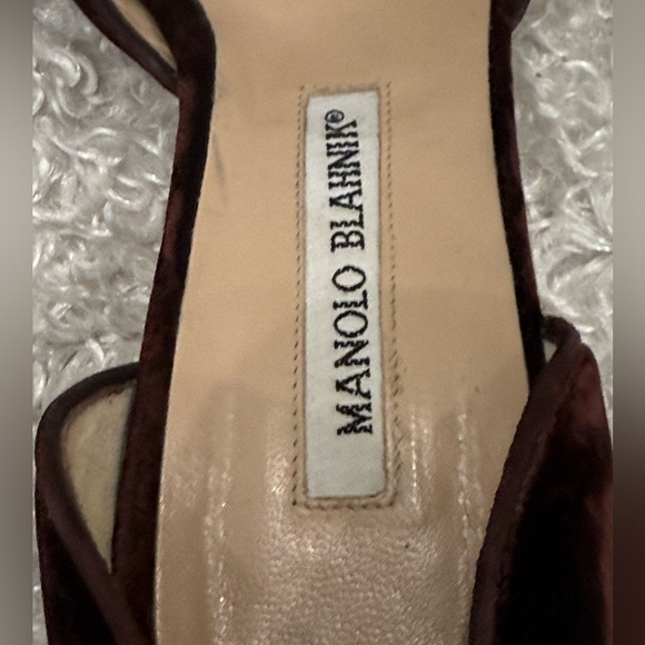 Manolo Blahnik | Shoes | Manolo Blahnik Wine Open Toed Dorsay | Poshmark